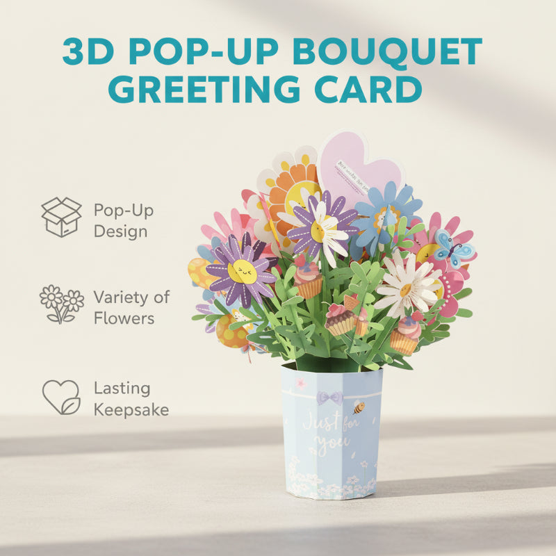 3D Pop-Up Bouquet Greeting Card – choosemuc